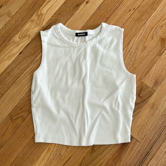 TALENTLESS | Tops | Talentless Cropped White Ribbed Tank | Poshmark